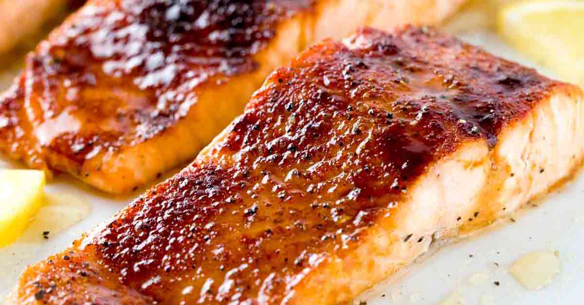 Broiled Salmon with Molasses Glaze - Jessica Gavin