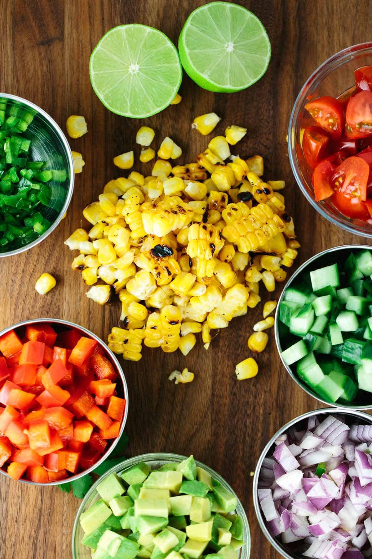 Grilled Pork Chops with Corn Salad - Jessica Gavin