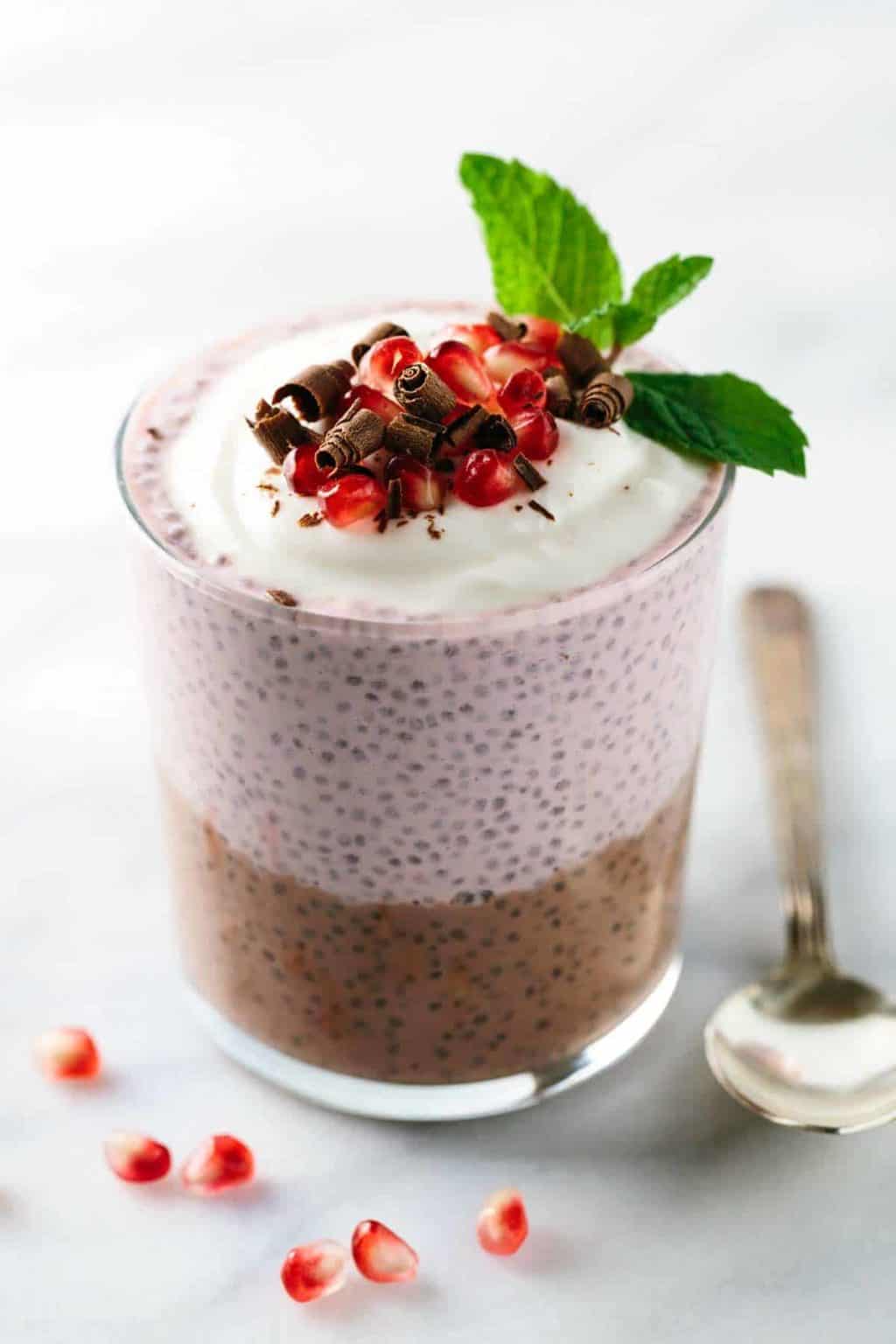 Pomegranate Chia Pudding with Chocolate - Jessica Gavin