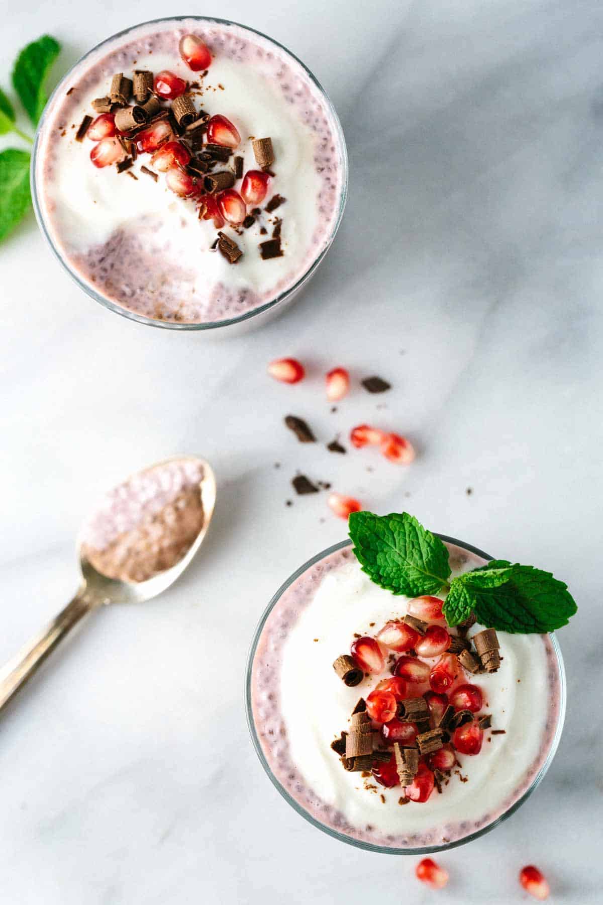 Pomegranate Chia Pudding with Chocolate - Jessica Gavin