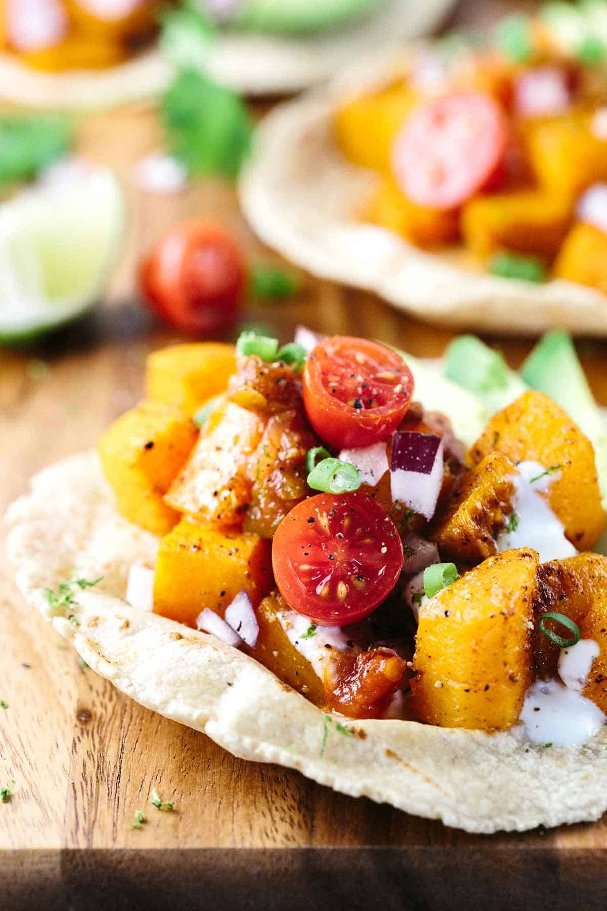 Roasted Butternut Squash Tacos - Jessica Gavin
