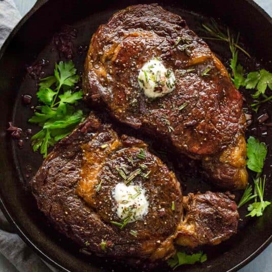 Ribeye Steaks with Red Wine Reduction Sauce - Jessica Gavin
