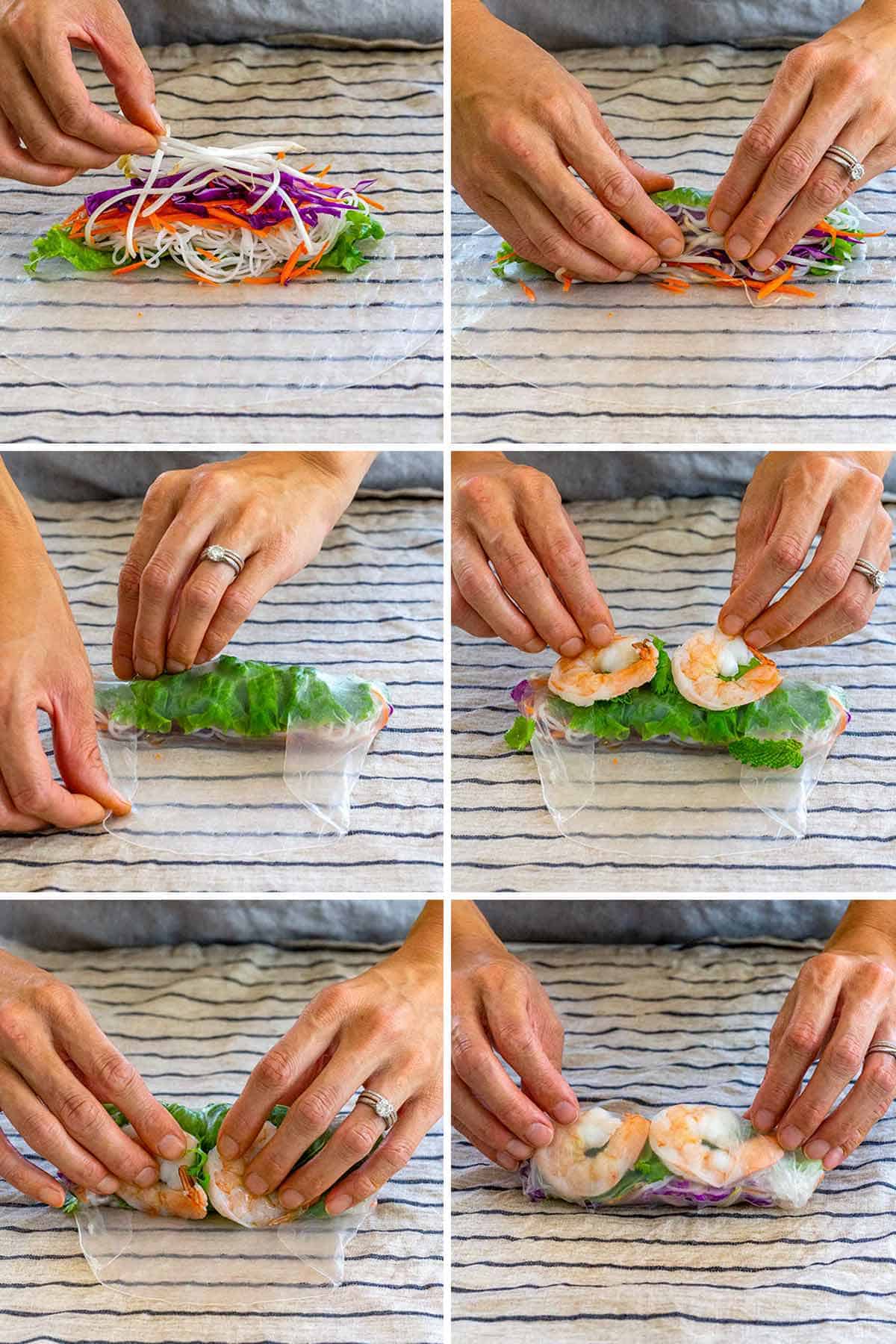 Shrimp Spring Rolls with Peanut Dipping Sauce - Jessica Gavin