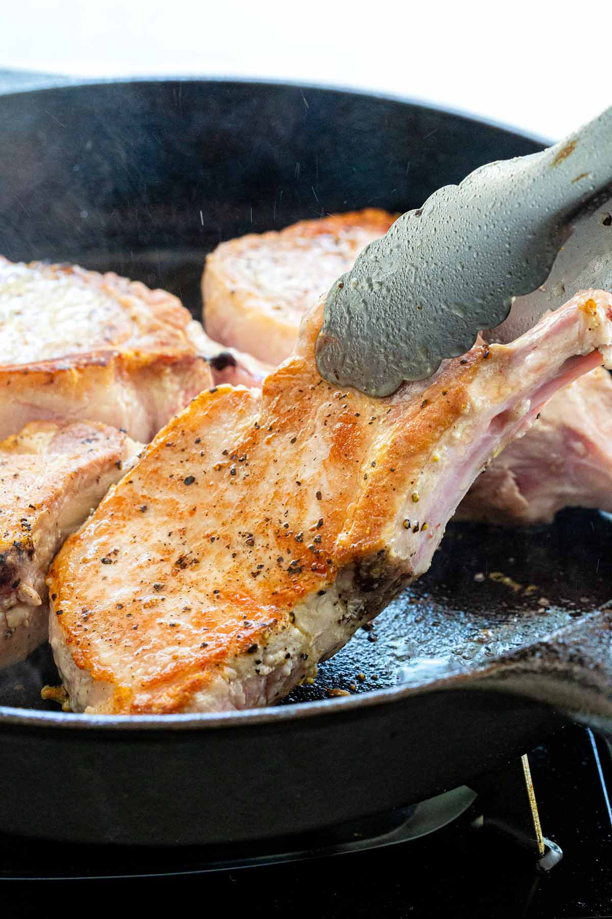 Pan-Fried Pork Chops with Garlic Butter - Jessica Gavin