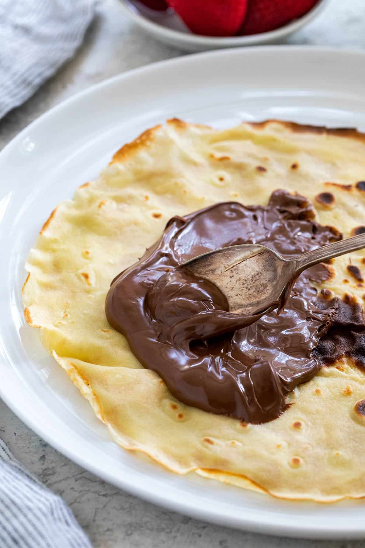 Nutella Crepes with Strawberries and Whipped Cream - Jessica Gavin